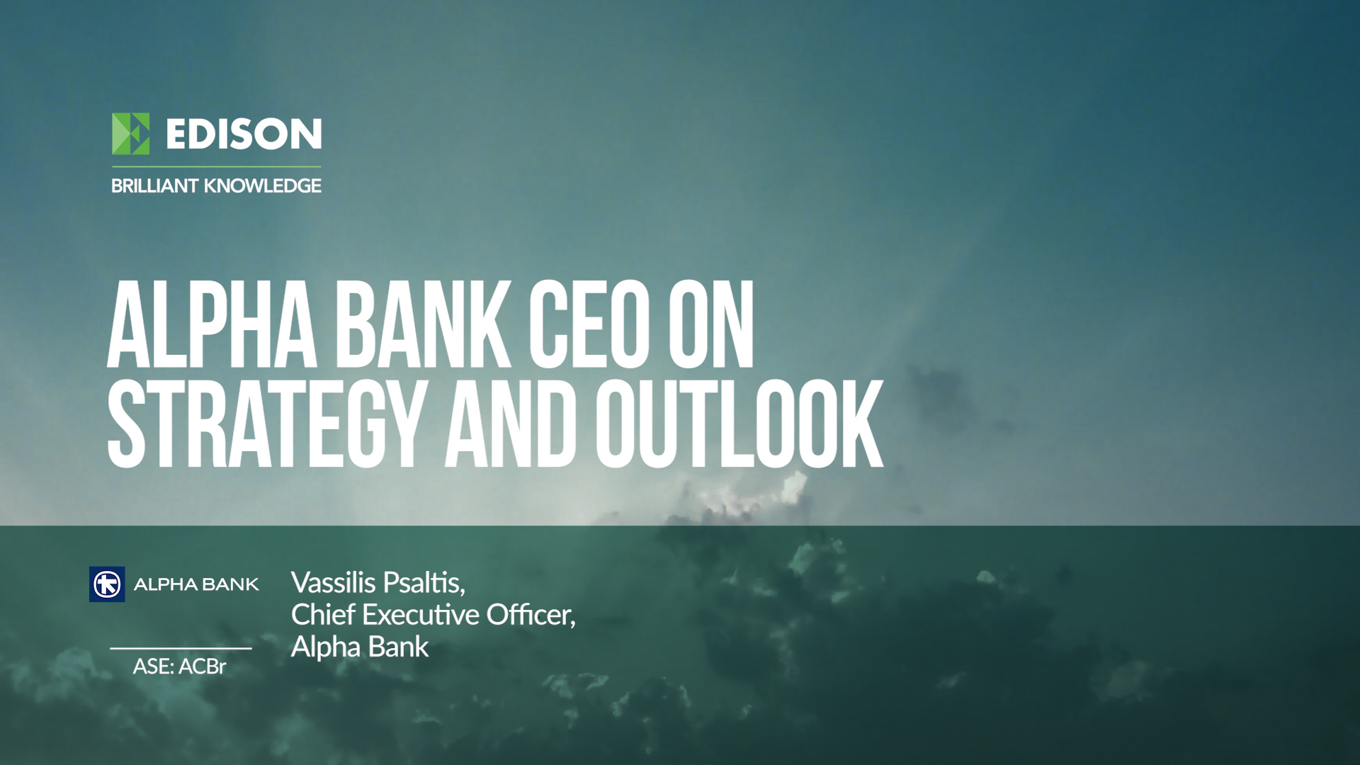 Alpha Bank - executive interview - Edison Group