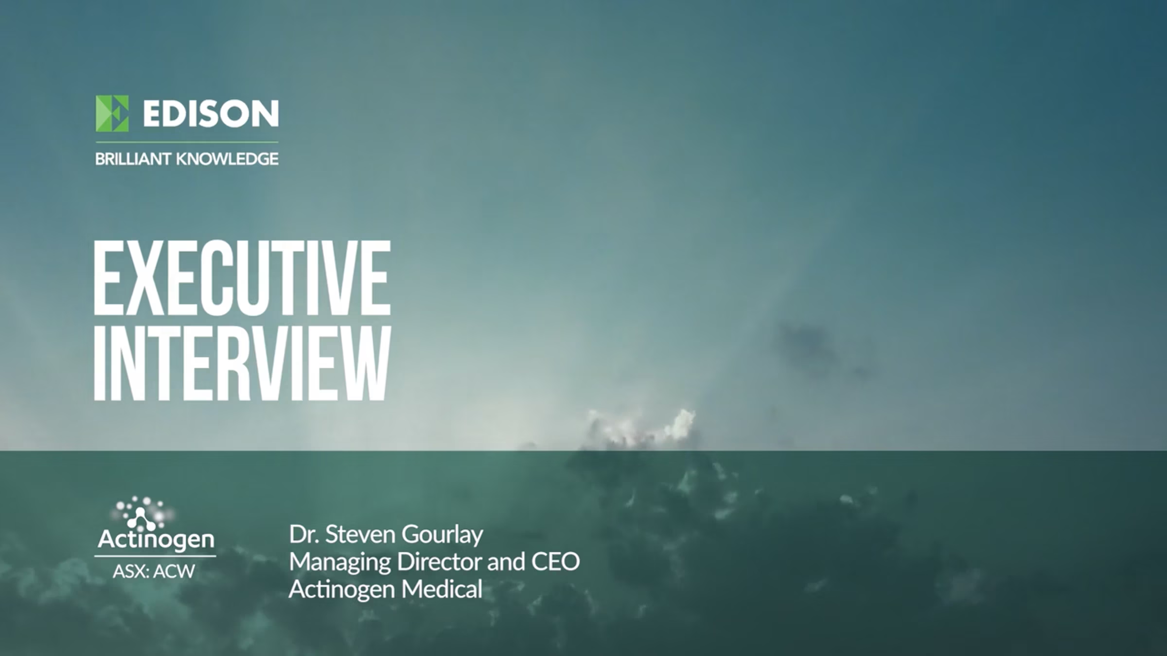 Actinogen Medical Executive Interview | Edison TV - Edison Group
